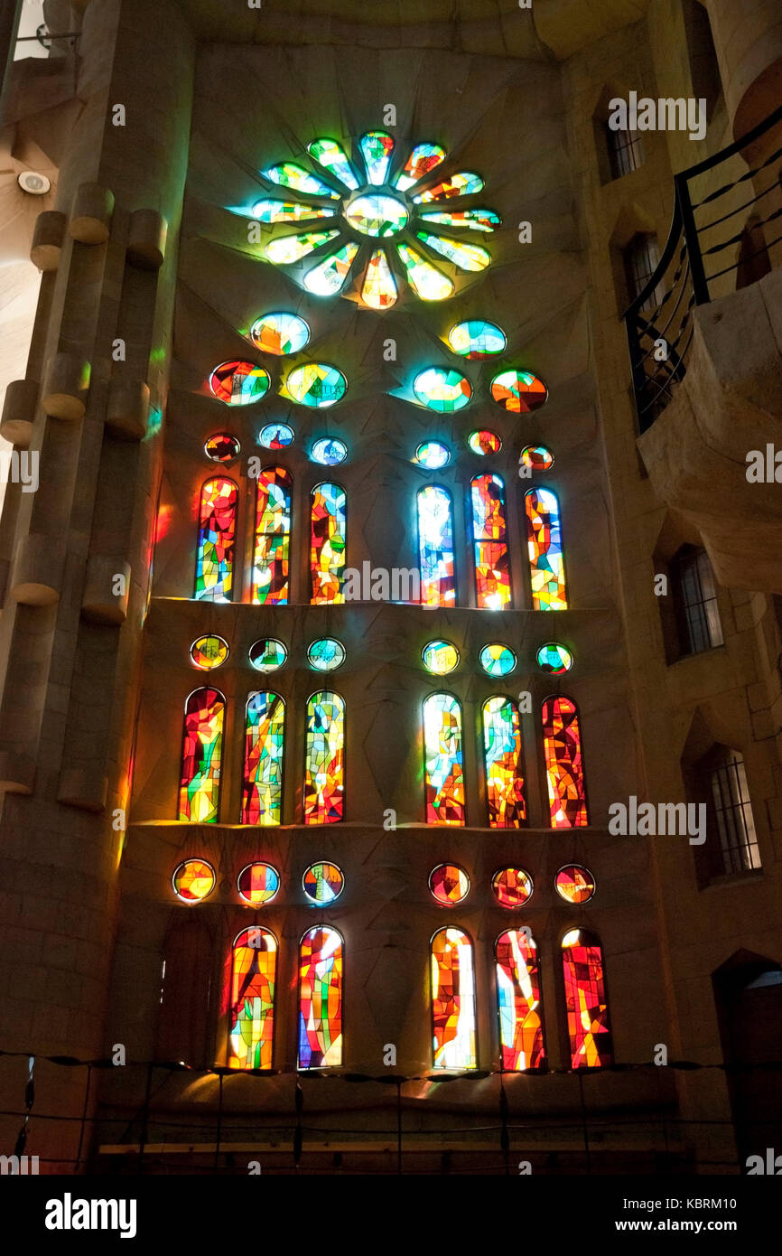Window detail in Sagrada Familia church, Barcelona, Spain Stock Photo ...