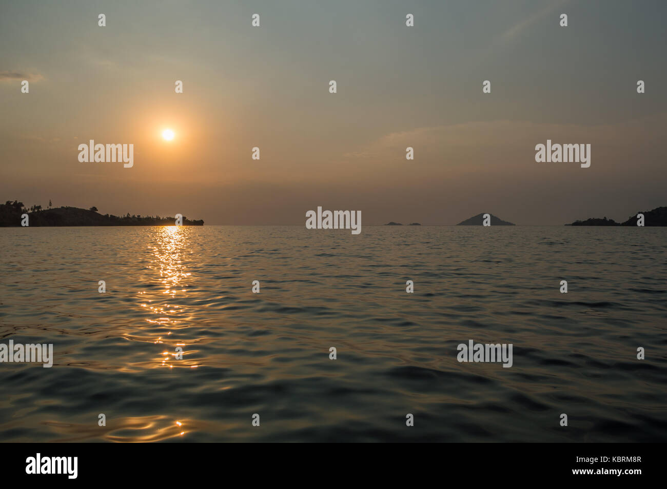 Sunset Boat Ride on Lake Kivu, Kibuye, Rwanda Stock Photo - Alamy