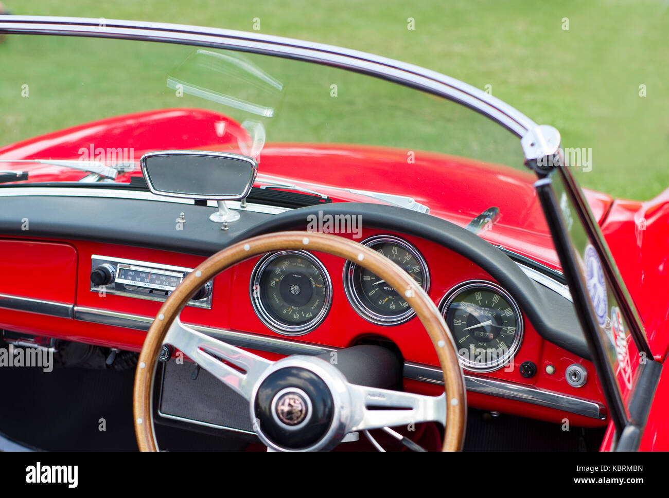 Classic Alfa Romeo dashboard Stock Photo - Alamy