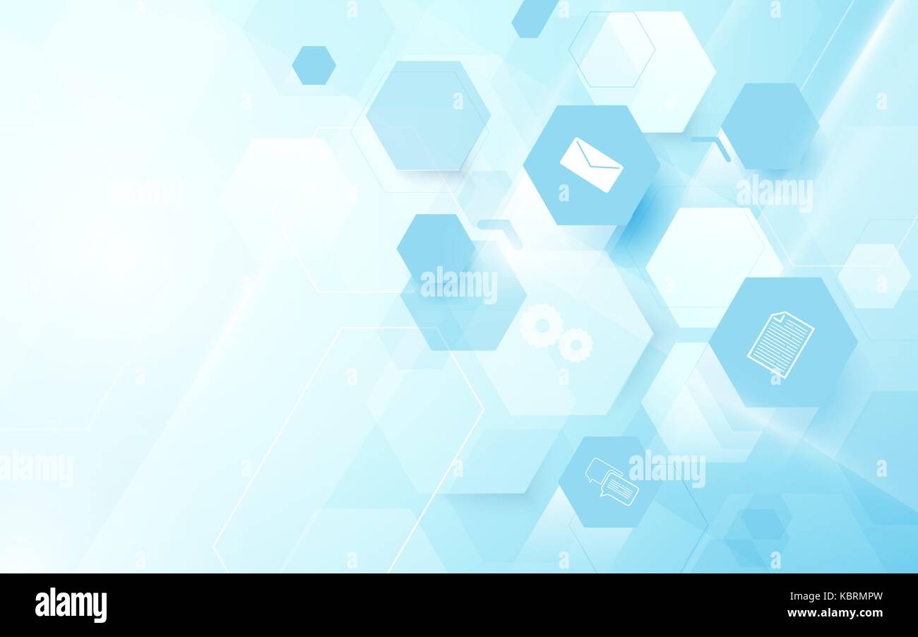 Abstract technology digital hi tech hexagons concept background. Space for your text Stock ...