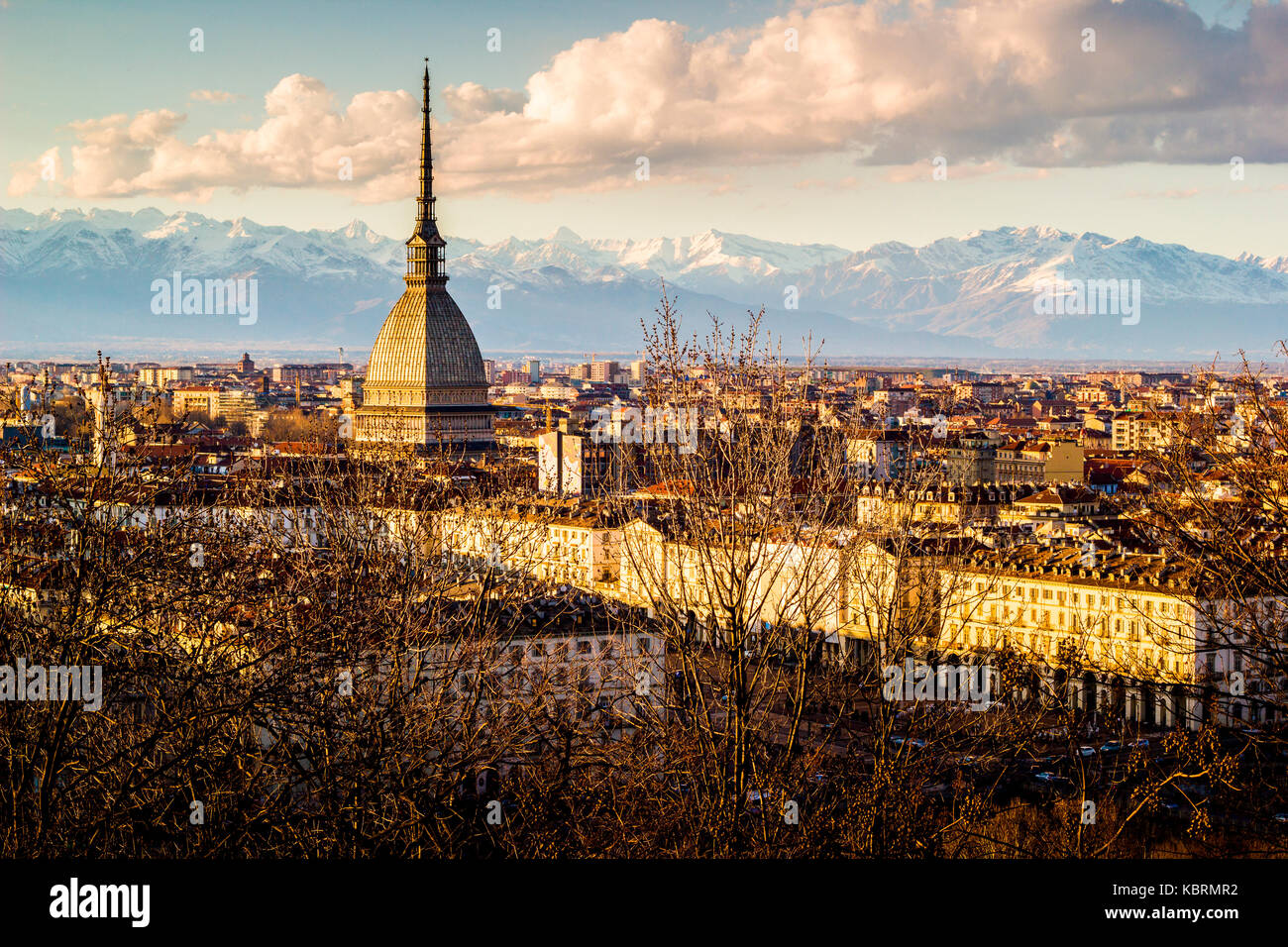 Turin, Piemonte, Italy. cityscape from Monte dei Cappuccini Stock Photo ...