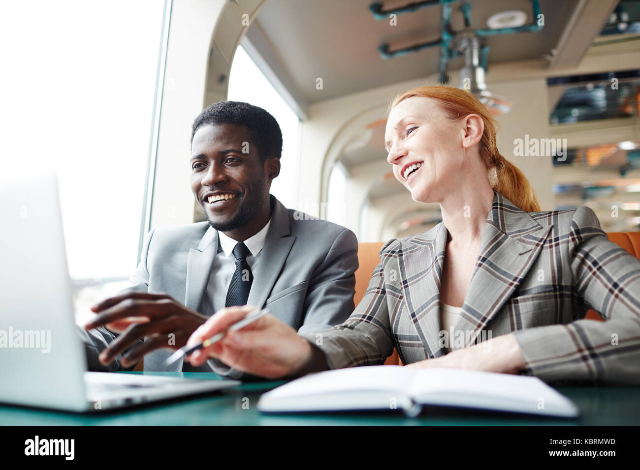 Preparing for conference Stock Photo - Alamy