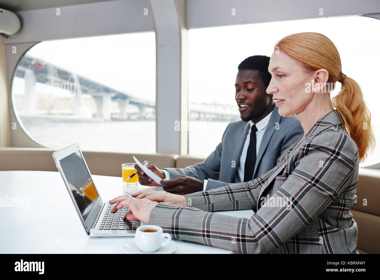 Preparing for project presentation Stock Photo - Alamy