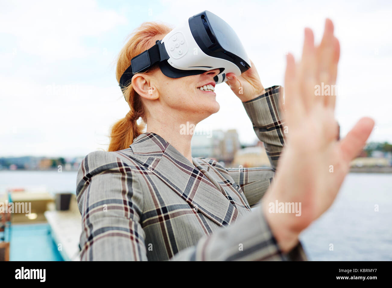 Watching imaginary reality Stock Photo - Alamy