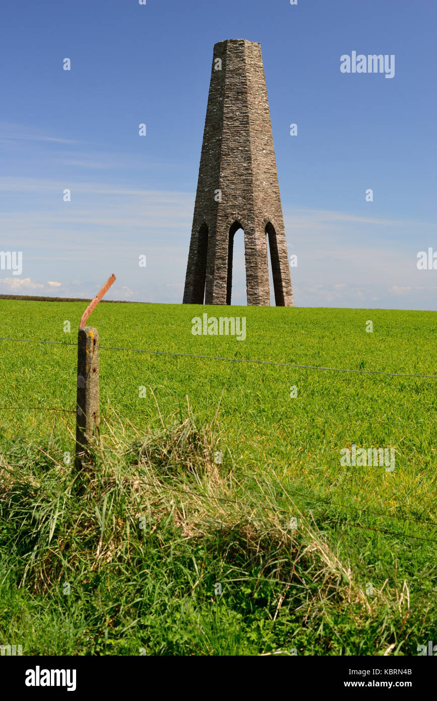 The Daymark Tower on the headland above the entrance to the Dart ...