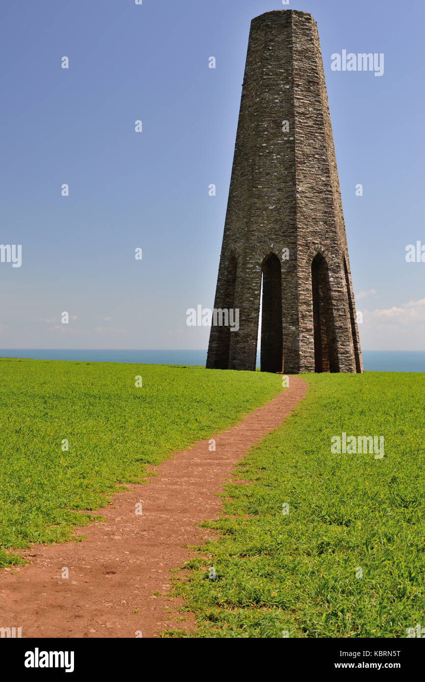 The Daymark Tower on the headland above the entrance to the Dart ...