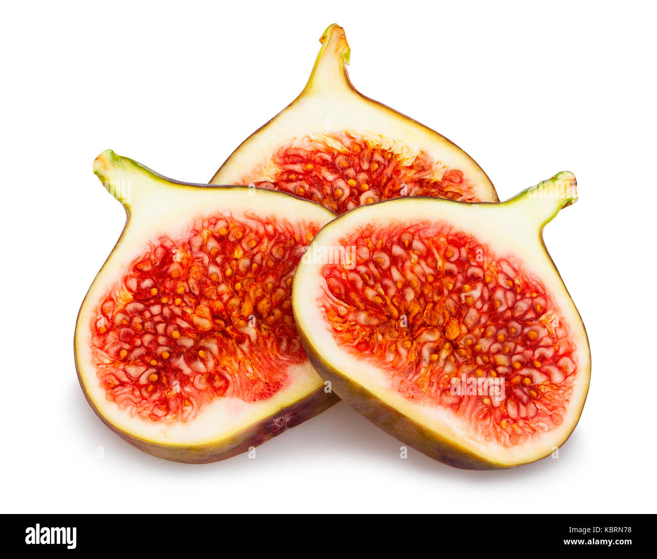 sliced figs path isolated Stock Photo - Alamy