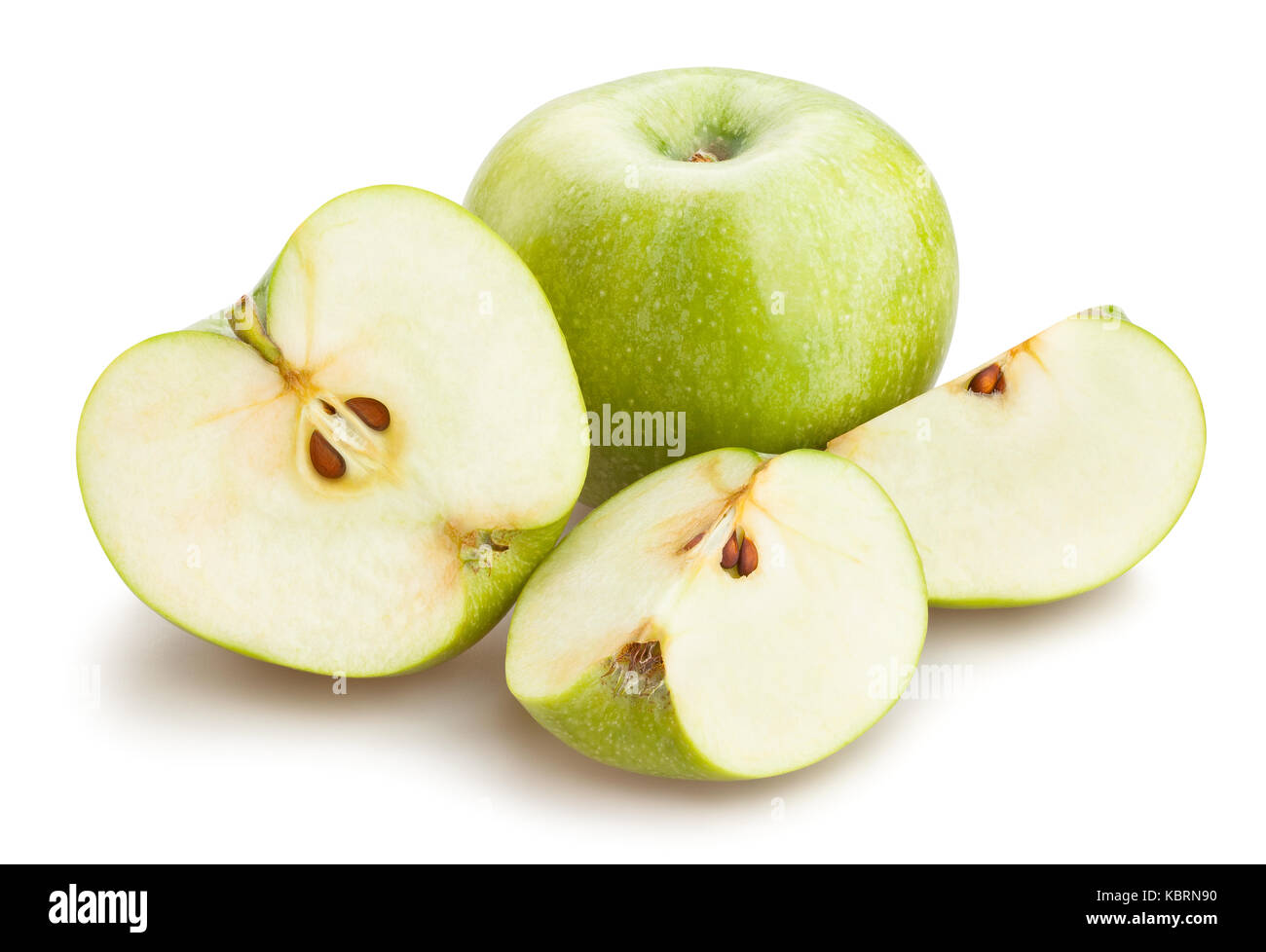 Halved green apple hi-res stock photography and images - Alamy