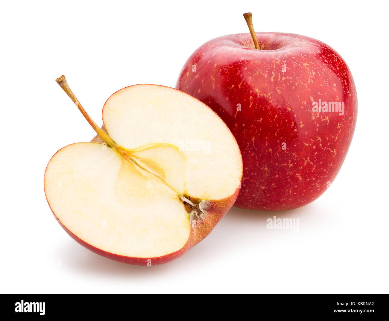 sliced red apple path isolated Stock Photo - Alamy