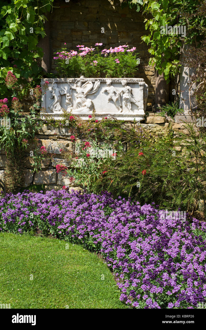 Italian marble plant trough Stock Photo - Alamy