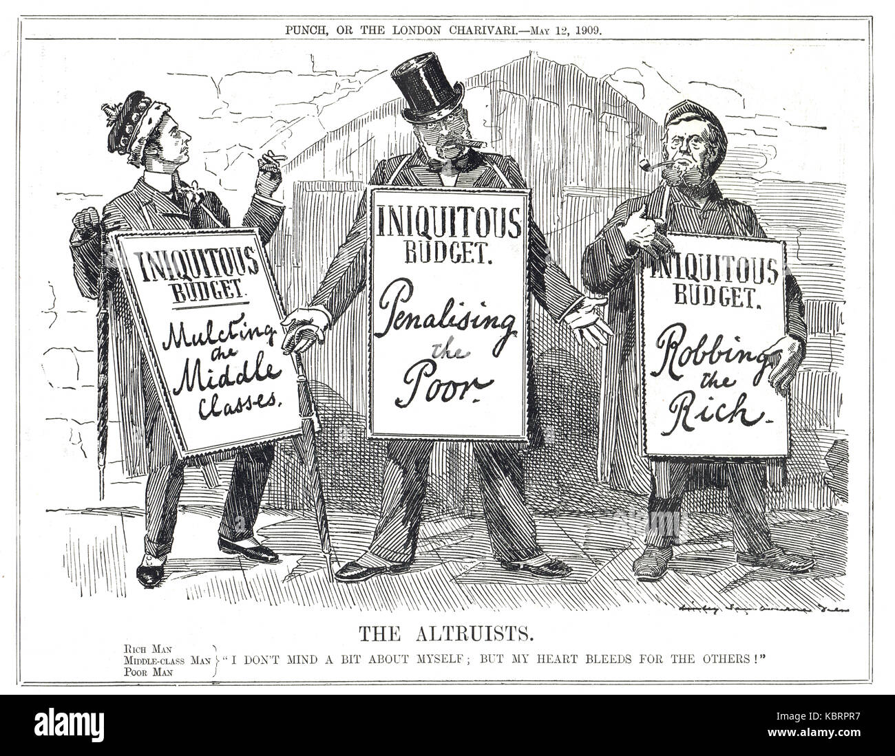 The People's budget an altruistic protest, Punch 1909 Stock Photo - Alamy