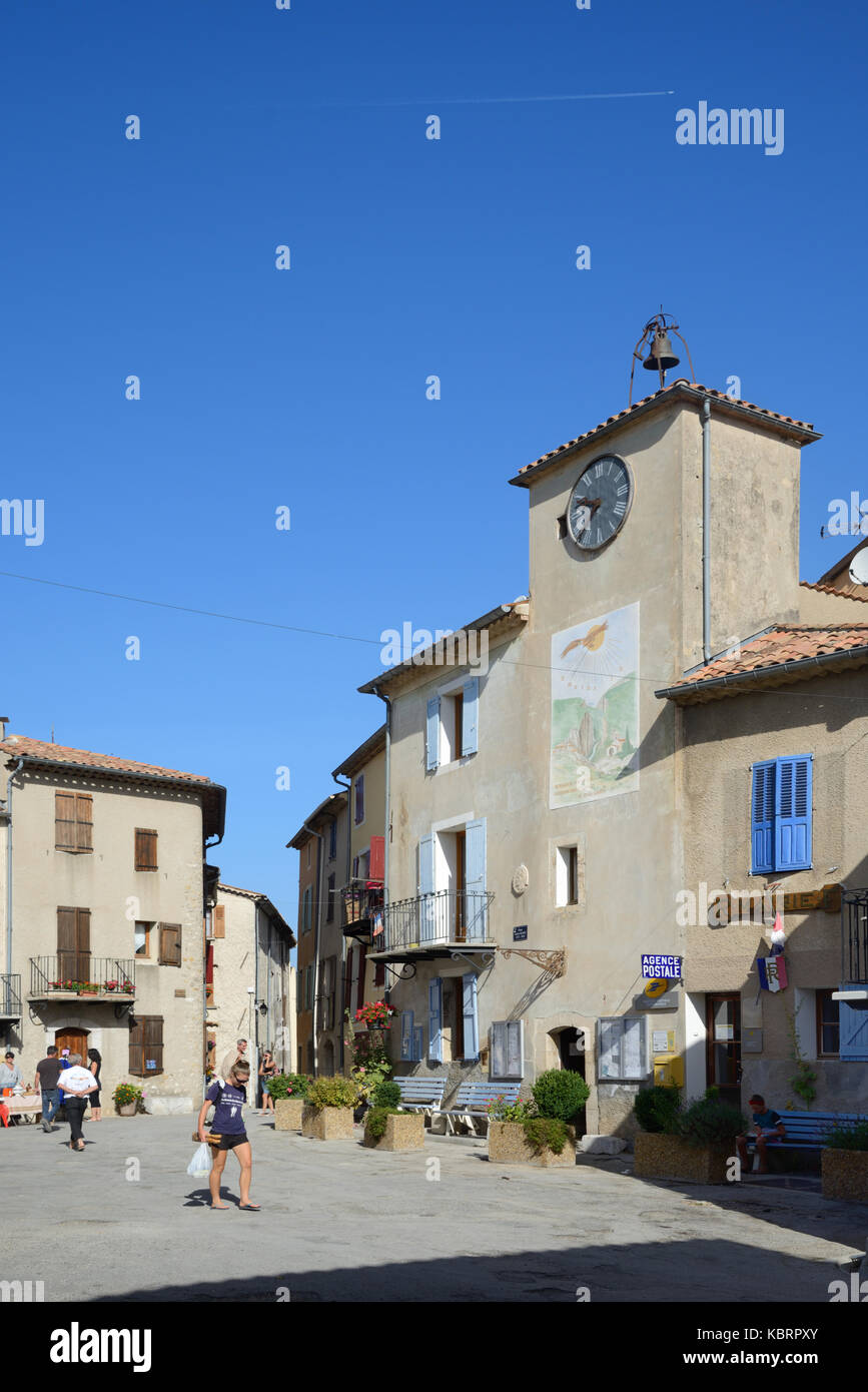 Main Village Square of Rougon in the Verdon Gorge, Alpes-de-Haute ...