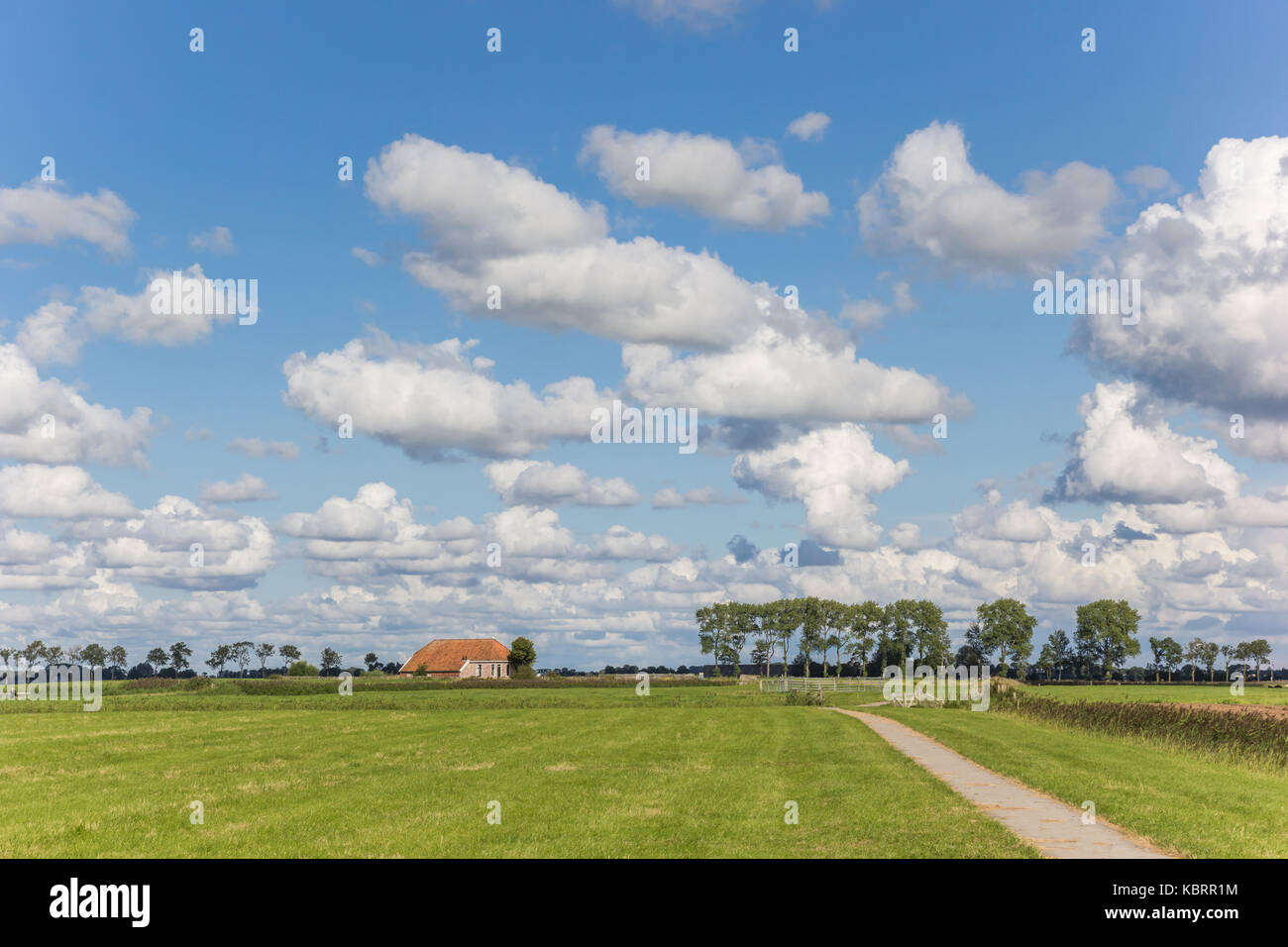 Little farm in a dutch landscape near Groningen, Netherlands Stock ...