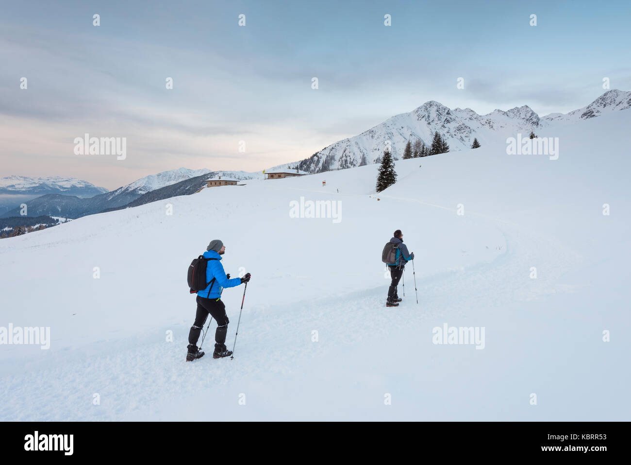 hikers to Cloz alm Europe, Italy, Trentino Alto Adige region, Trento ...