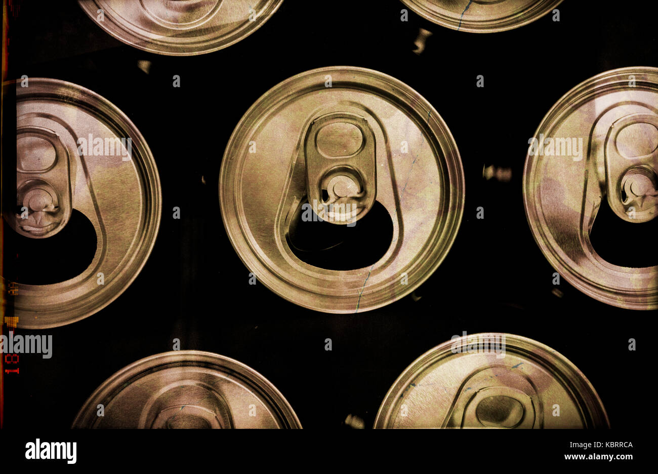 Empty beverage cans, beer alcoholic drink Stock Photo - Alamy