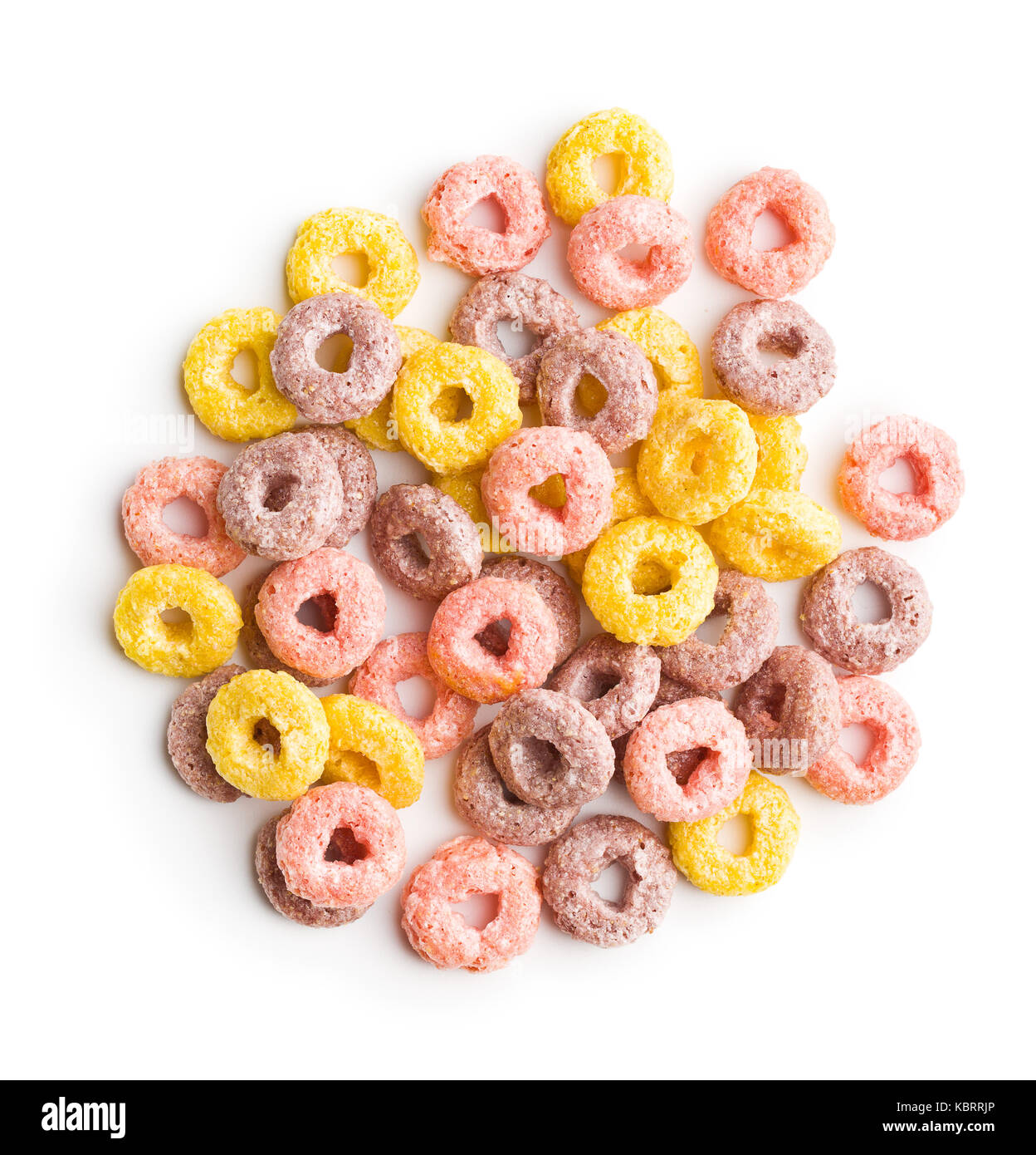 Colorful cereal rings isolated on white background Stock Photo - Alamy