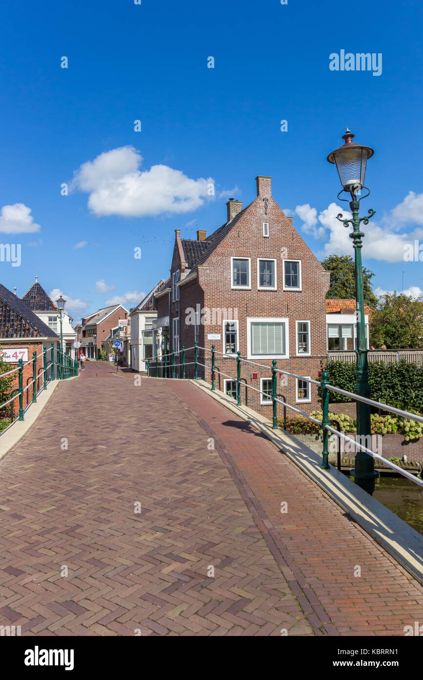 Bridge and central street in Winsum, Netherlands Stock Photo - Alamy