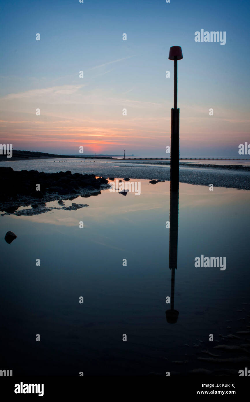 Minnis Bay, Kent at sunset Stock Photo - Alamy