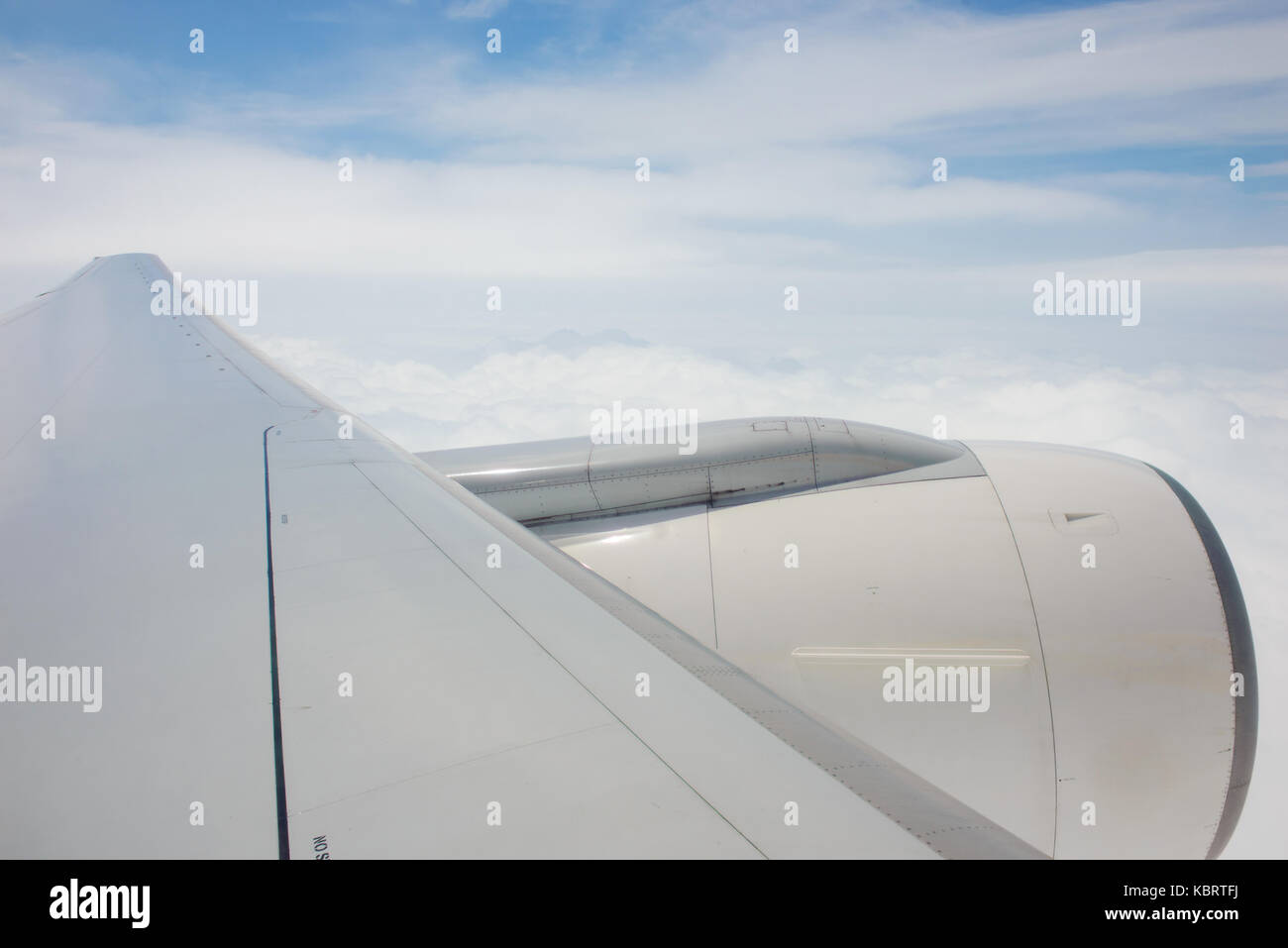 Aircraft window into jet engine Stock Photo - Alamy