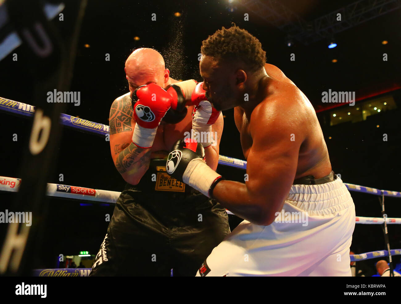 Liverpool, UK. 30th Sep, 2017. DERECK CHISORA (WHITE SHORTS) v ROBERT ...
