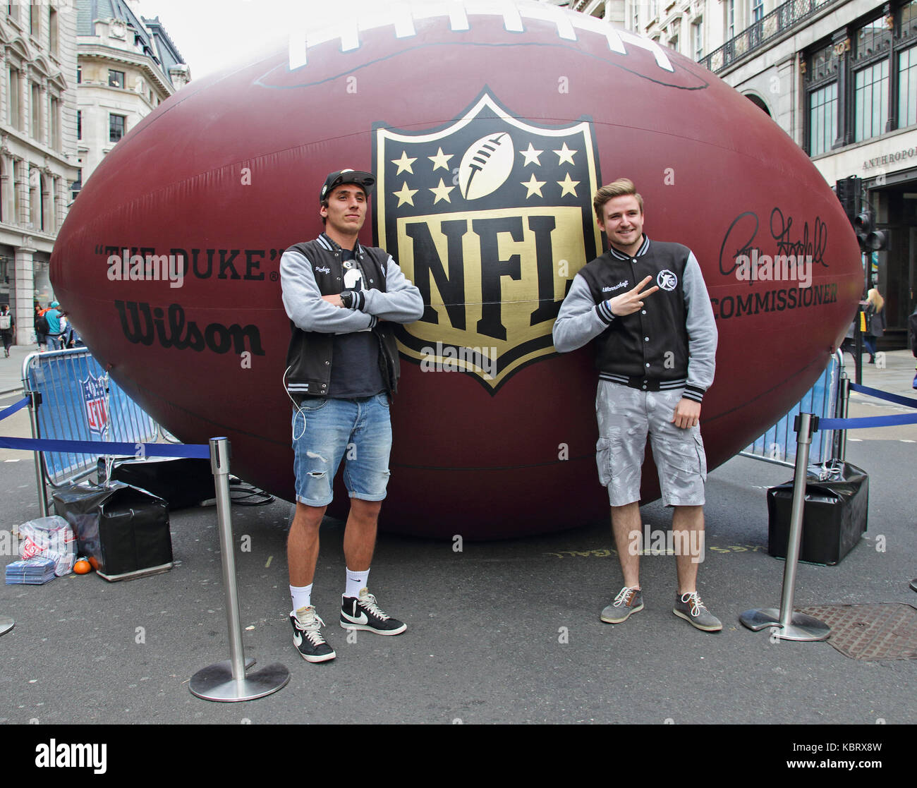 London, UK. 30th September, 2017. German fans at NFL on Regent Street ...