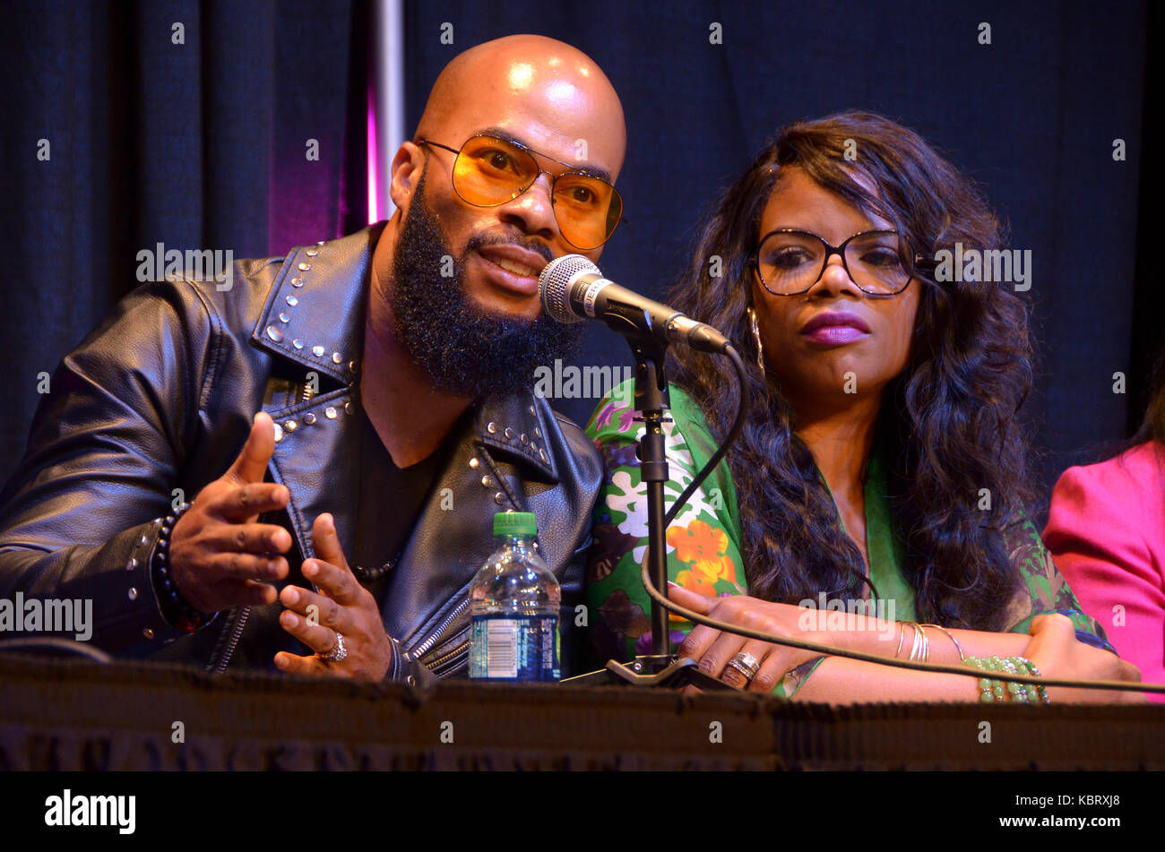 New York, NY, USA. 30th Sep, 2017. JJ Hairston and wife, Trina at the ...