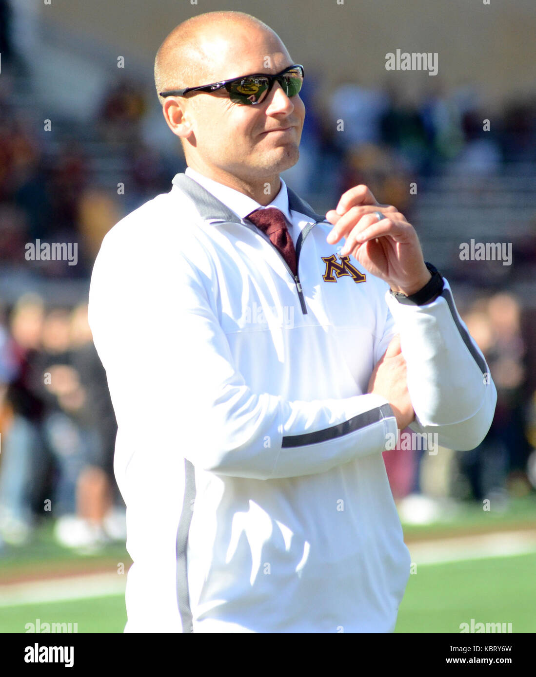 Minneapolis, Minnesota, USA. 30th Sep, 2017. Minnesota head coach PJ ...