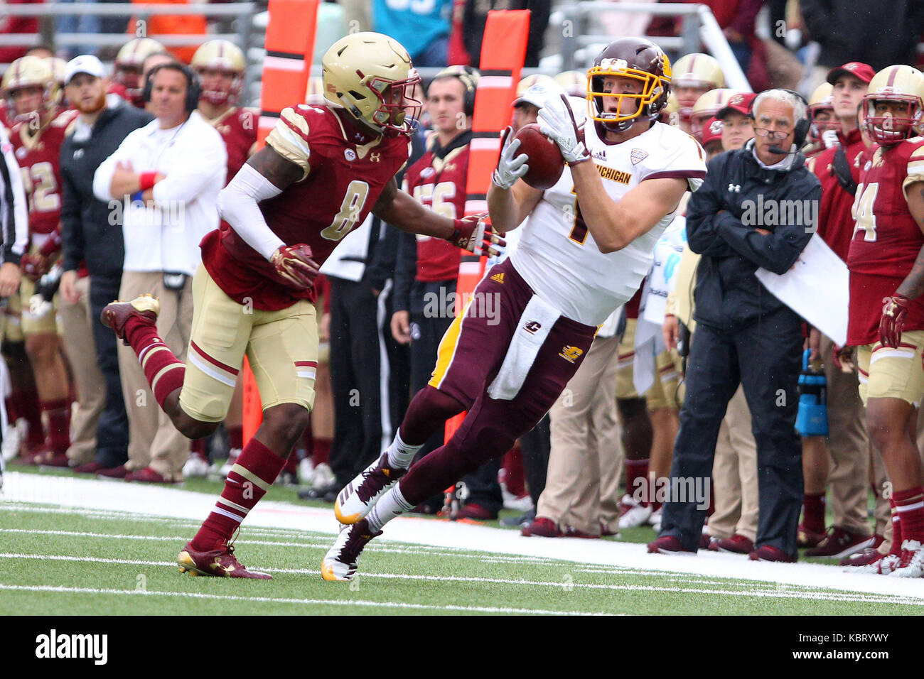 Alumni Stadium. 30th Sep, 2017. MA, USA; Central Michigan Chippewas ...