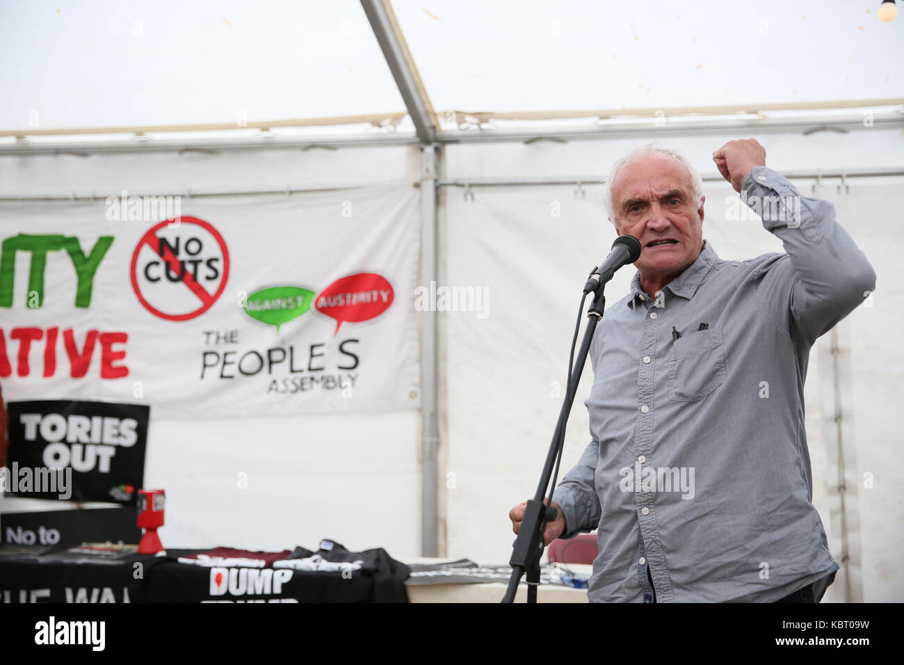Manchester, UK. 30th September, 2017. Ron Sanchez speaking at a Stop ...