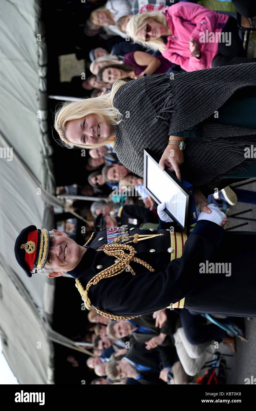 Blandford Camp, Dorset, UK, 30th September, 2017. General Pope gives an ...