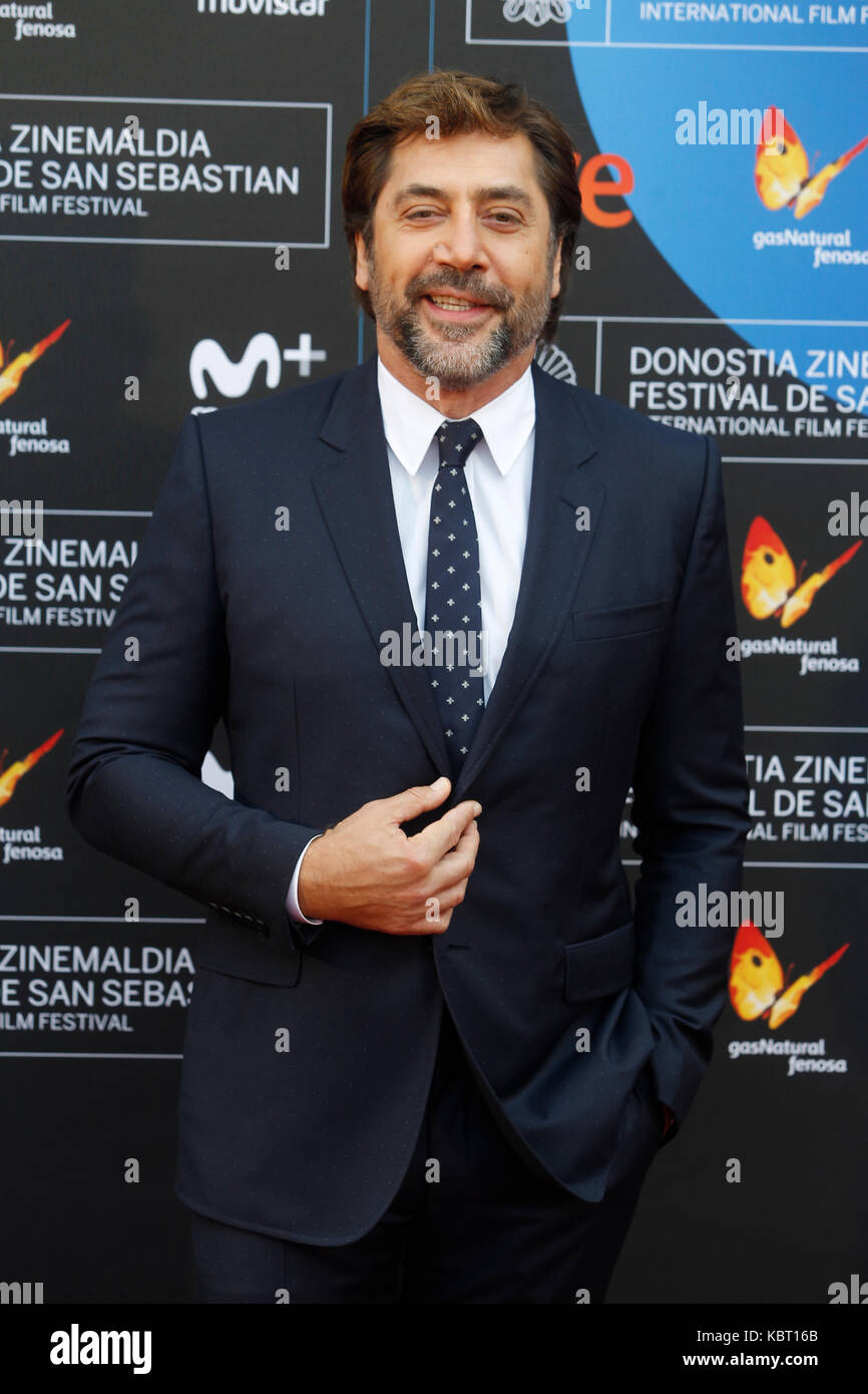 San Sebastian, Spain. 30th Sep, 2017. Javier Bardem at the premiere of ...