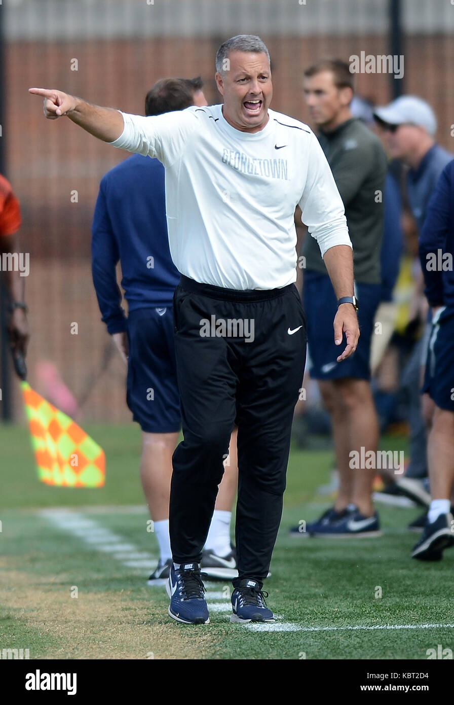Washington, DC, USA. 30th Sep, 2017. 20170930 - Georgetown head coach ...