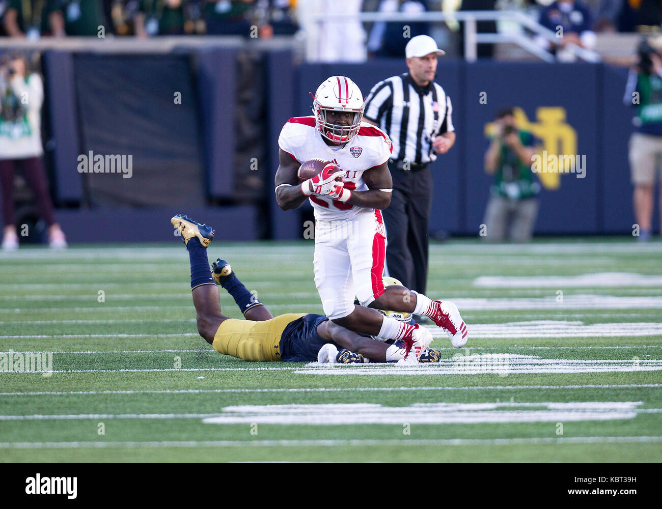 South Bend, Indiana, USA. 30th Sep, 2017. Miami-Ohio running back ...