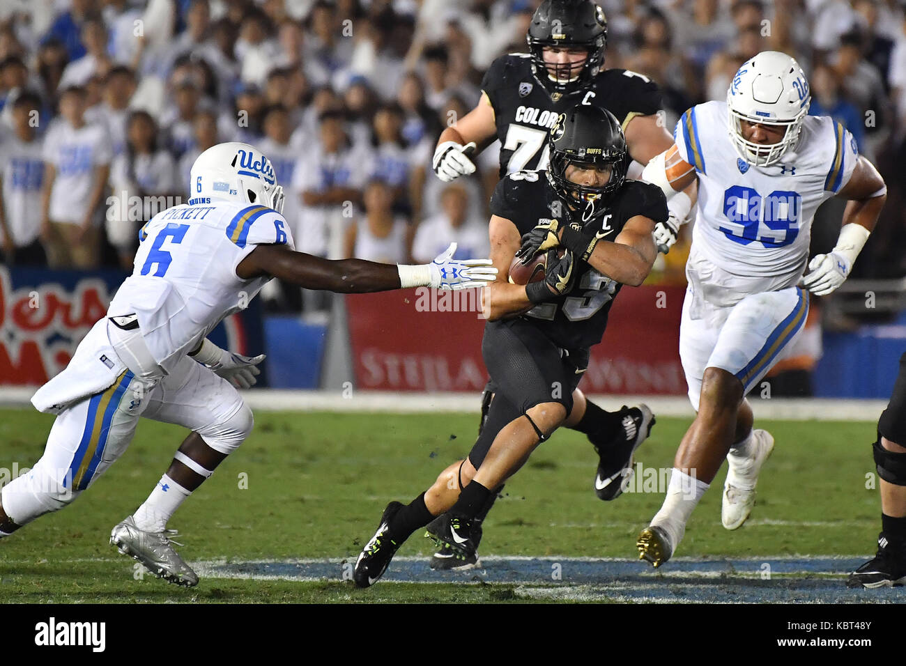 Pasadena, CA. 30th Sep, 2017. Colorado Buffaloes running back Phillip ...