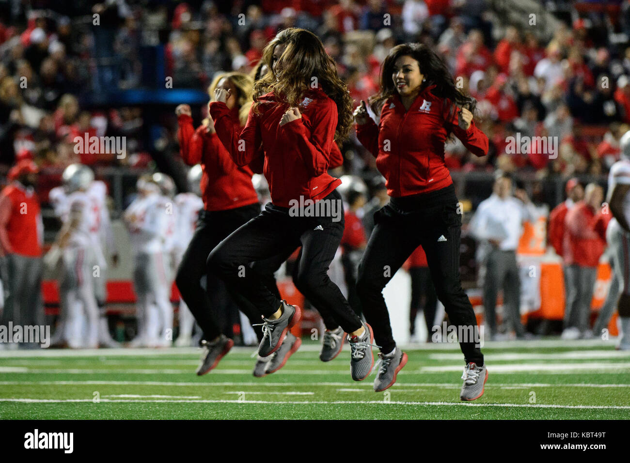 Rutgers scarlet knights dance team performs hi-res stock photography ...