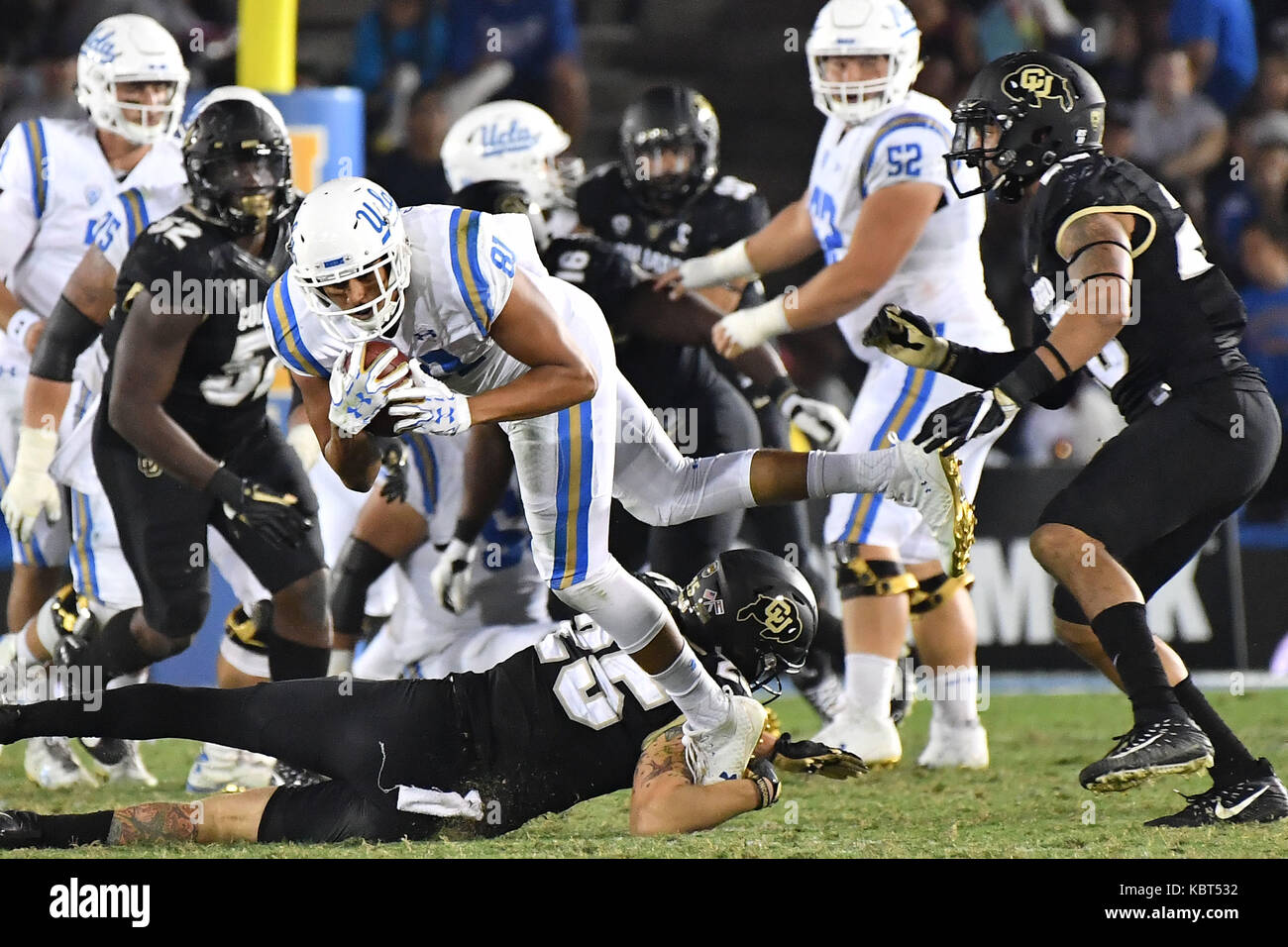 Pasadena, CA. 30th Sep, 2017. UCLA Bruins tight end Caleb Wilson #81 ...