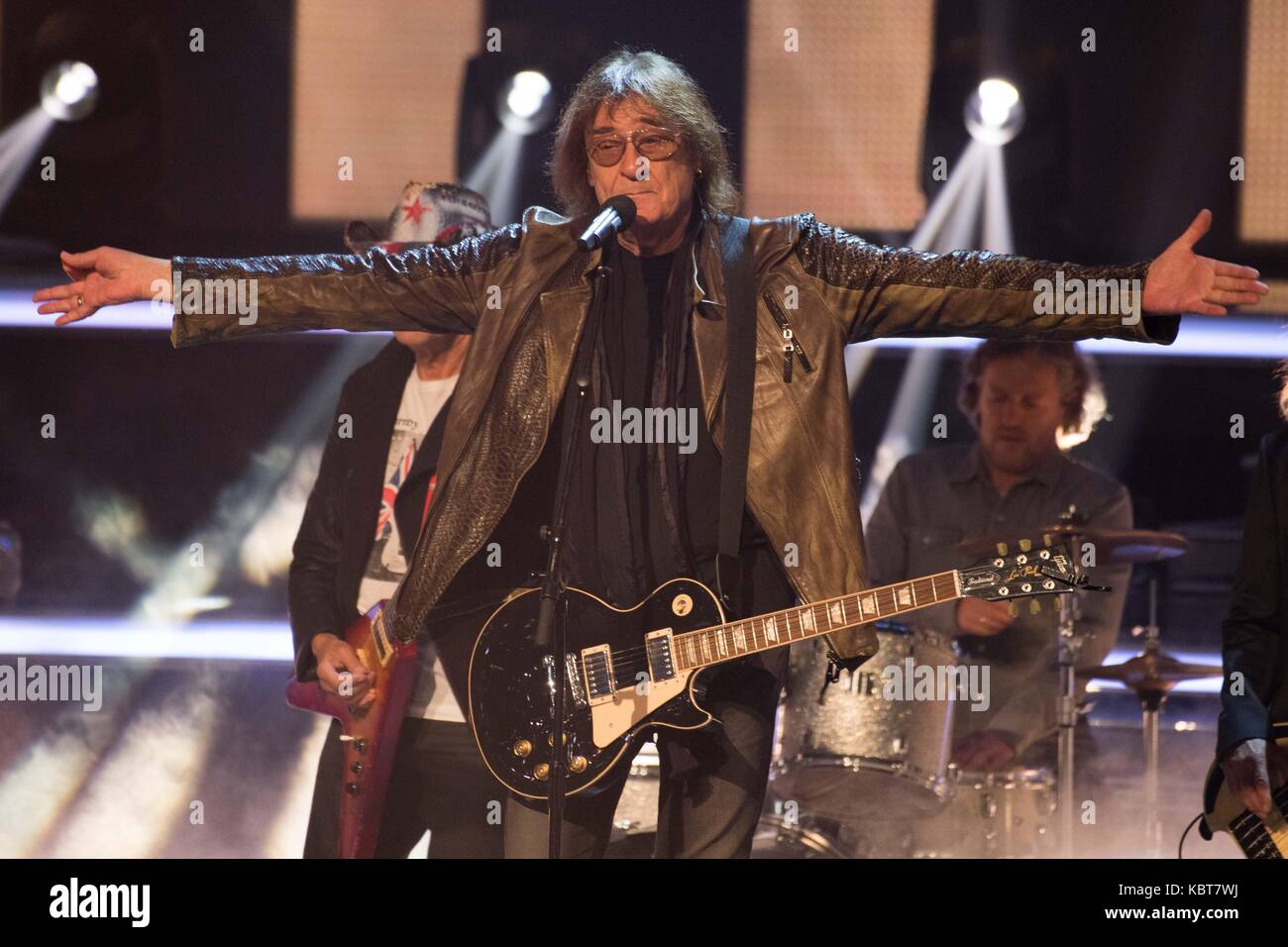 The "Rock-Legenden" (rock legends) on stage during the ZDF TV show ...