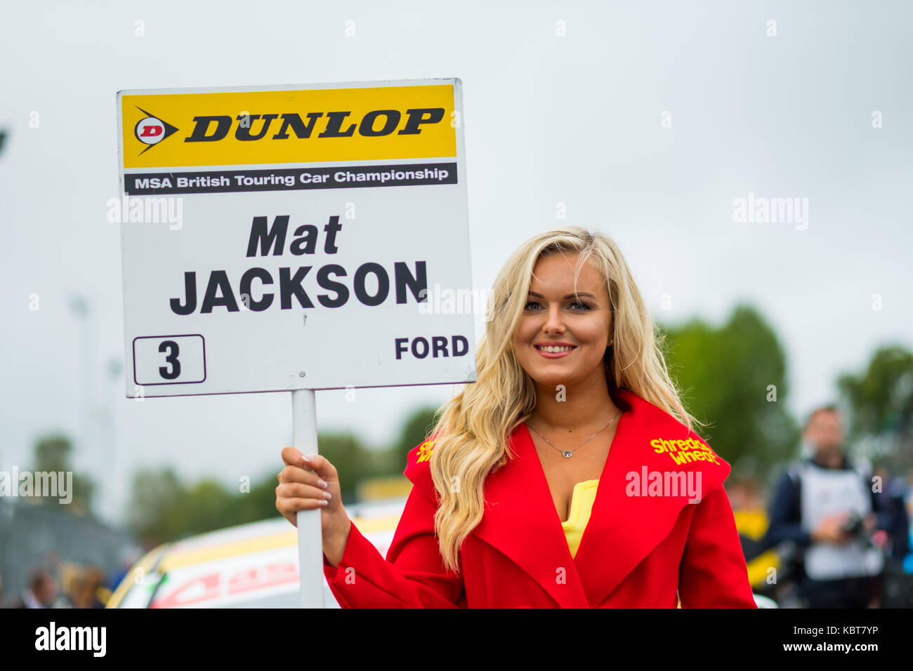 Fawkham, Longfield, UK. 1st Oct, 2017. BTCC grid girl during Race 1 of ...