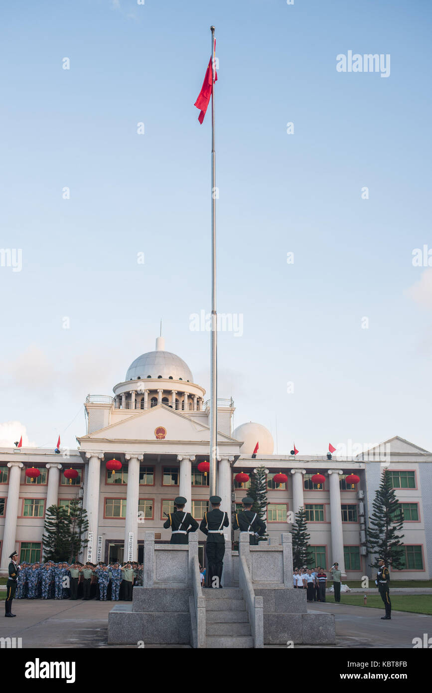 Sansha, China's Hainan Province. 1st Oct, 2017. A national flag-raising ...