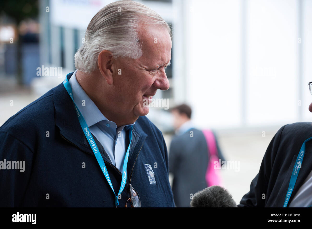 Manchester, UK. 1st October 2017. Steven Norris arrive for Day 1 of the ...