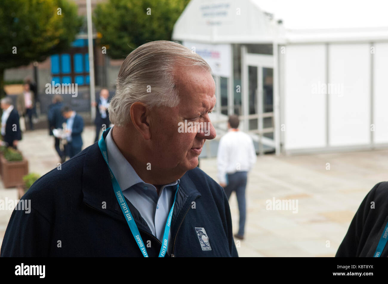 Manchester, UK. 1st October 2017. Steven Norris arrive for Day 1 of the ...
