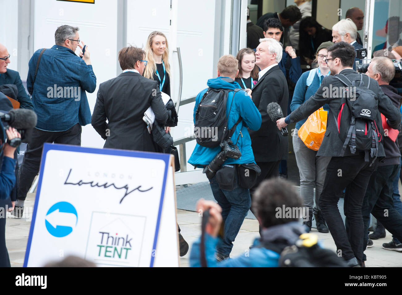 Manchester, UK. 1st October 2017. David Davis MP arrives for Day 1 of ...