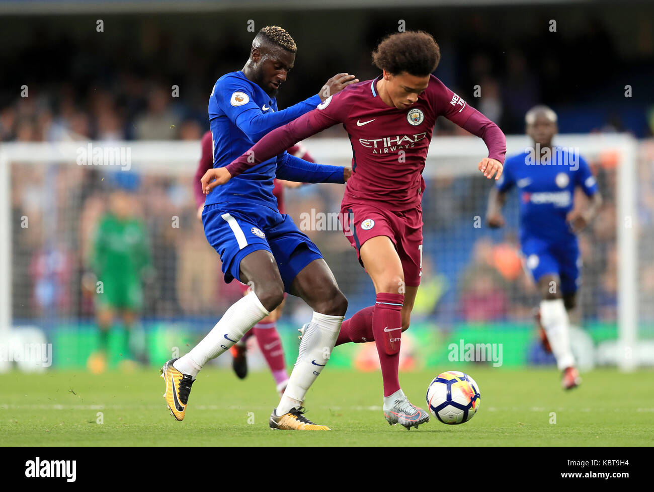 Chelsea's Tiemoue Bakayoko (left) and Manchester City's Leroy Sane ...