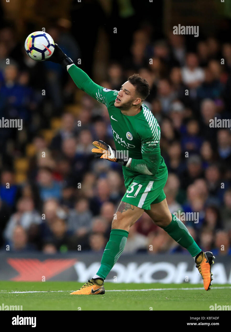 Manchester City goalkeeper Ederson during the Premier League match at ...