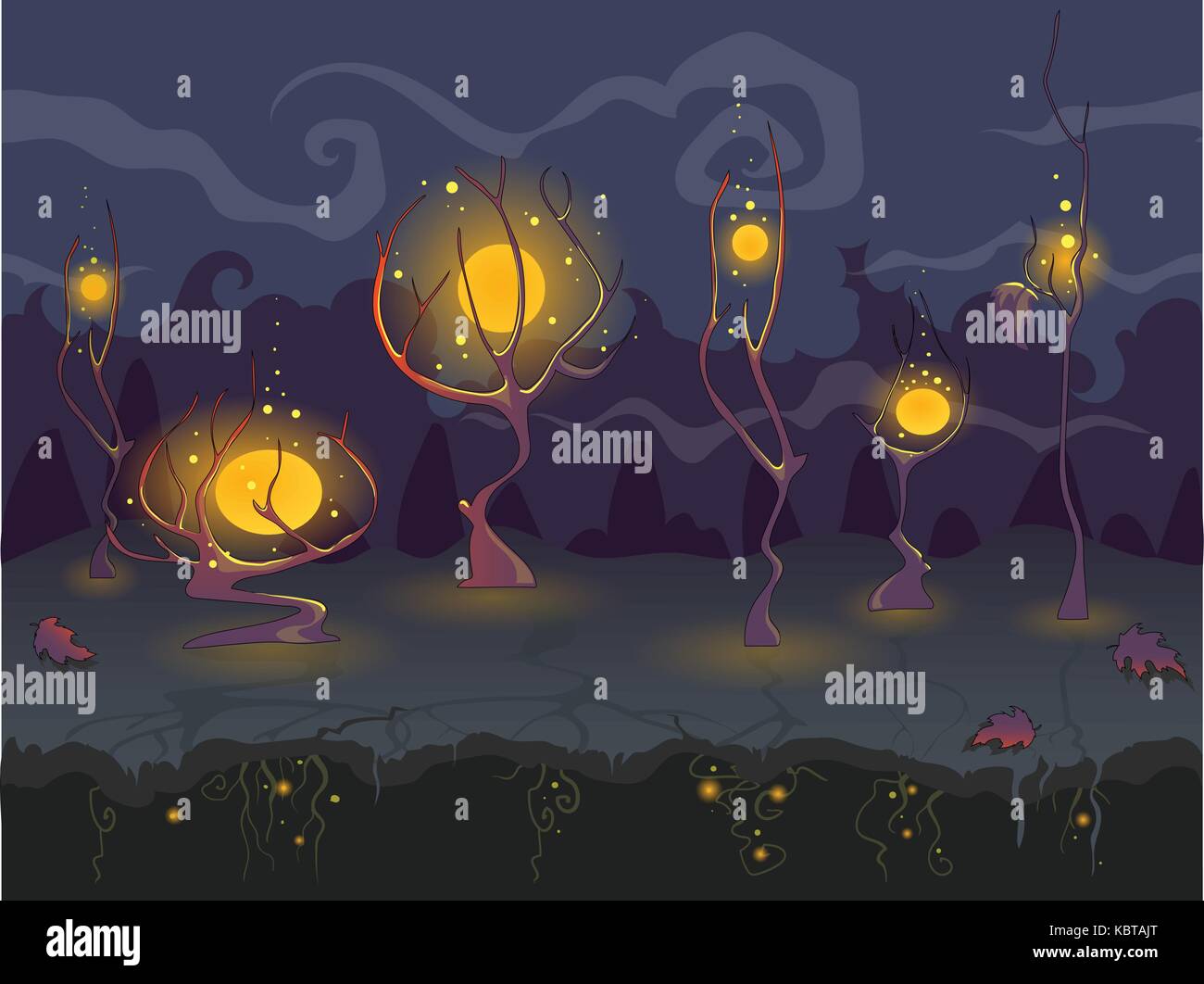 Gothic dark cartoon background for computer game Stock Vector Image ...