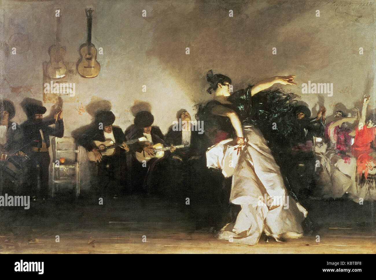 This image represents 'El Jaleo' by John Singer Sargent, capturing the dynamic movement of ...