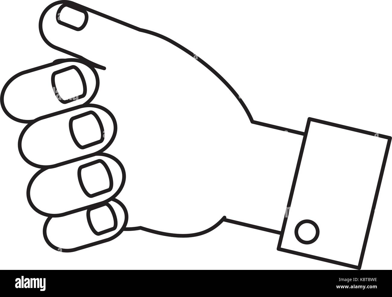 human hand icon over white background vector illustration Stock Vector ...