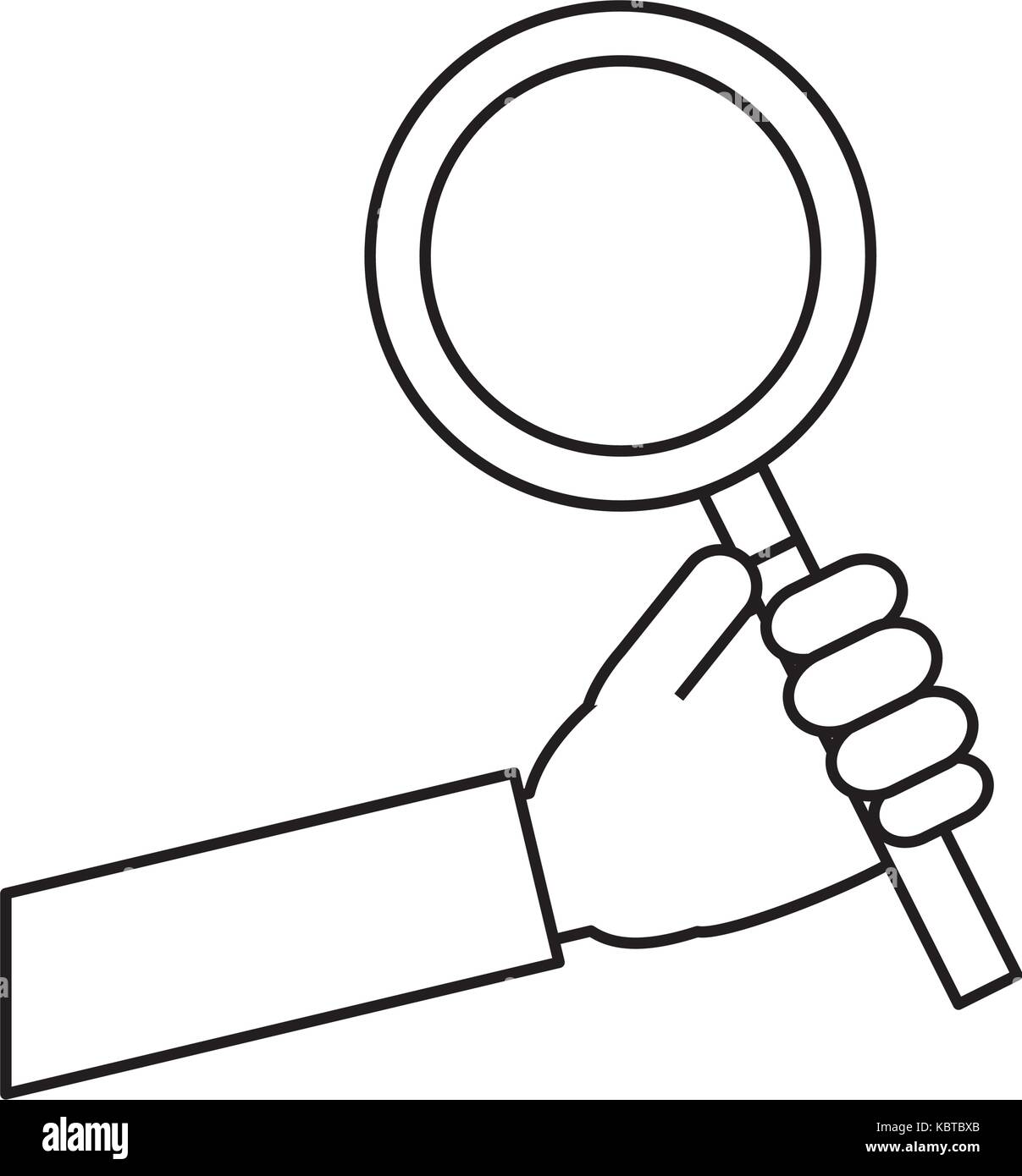 hand magnifying glass icon over white background vector illustration ...