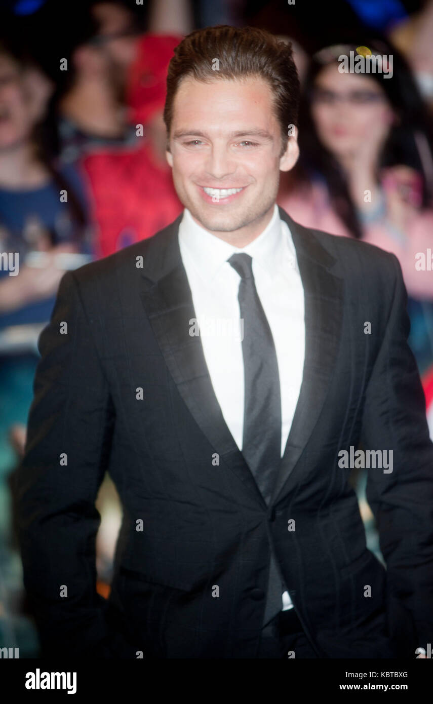 SEBATIAN STAN at the UK Film Premiere of 'Captain America: The Winter ...