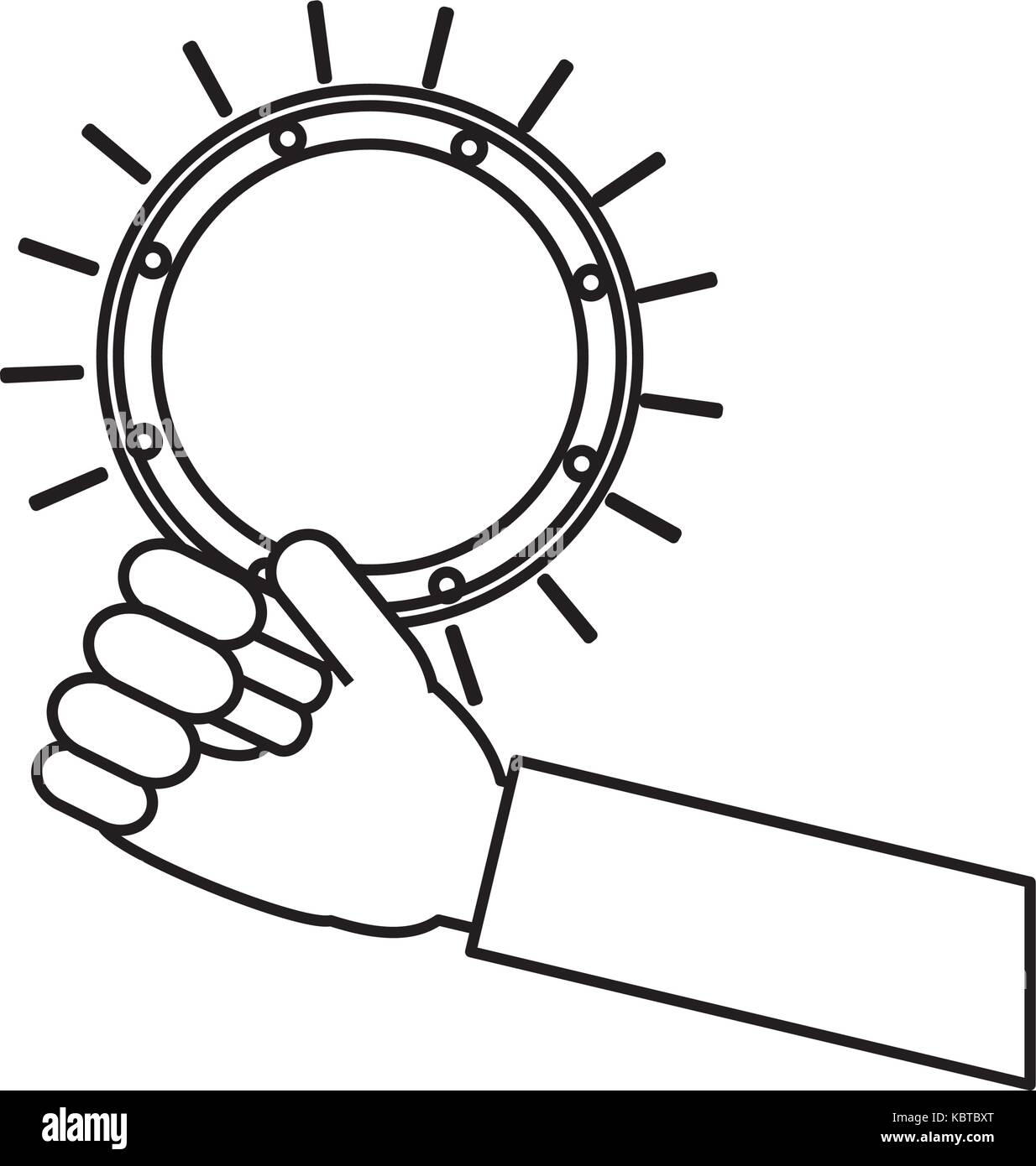 hand with bulb light icon over white background vector illustration ...